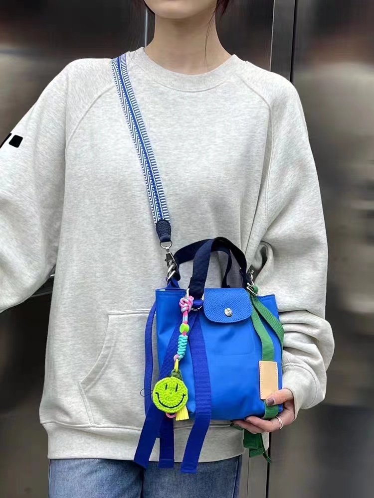 LONGCH@MP Summer New Style Contrast Color Nylon Tote Bag Small Size One-Shoulder Messenger ...