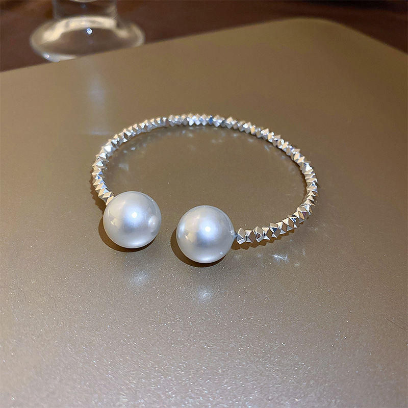 Broken Silver Two Pearl Open Collars Summer Influencer New Style Unique ...