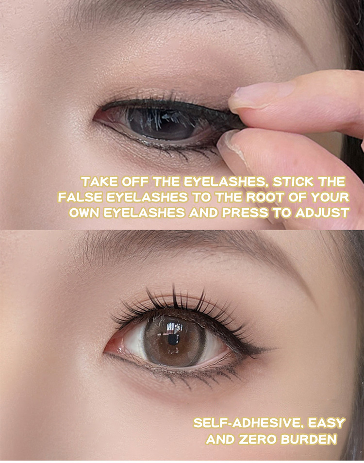 GECOMO Natural False Eyelashes No Glue Reusable Self Adhesive 3 Seconds ...