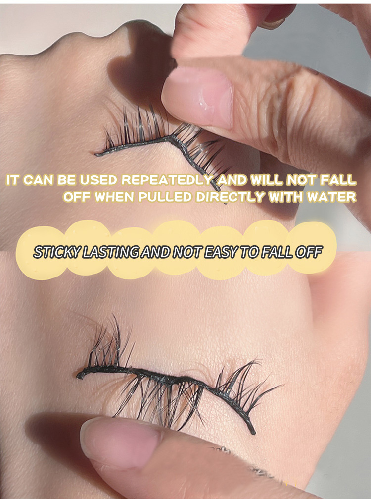 GECOMO Natural False Eyelashes No Glue Reusable Self Adhesive 3 Seconds ...