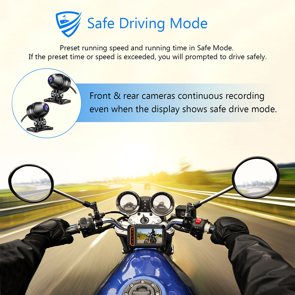 WiFi GPS Motorcycle Camera Front And Back Motorcycle DVR Dash Cam Full ...