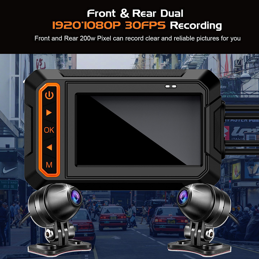 WiFi GPS Motorcycle Camera Front And Back Motorcycle DVR Dash Cam Full ...