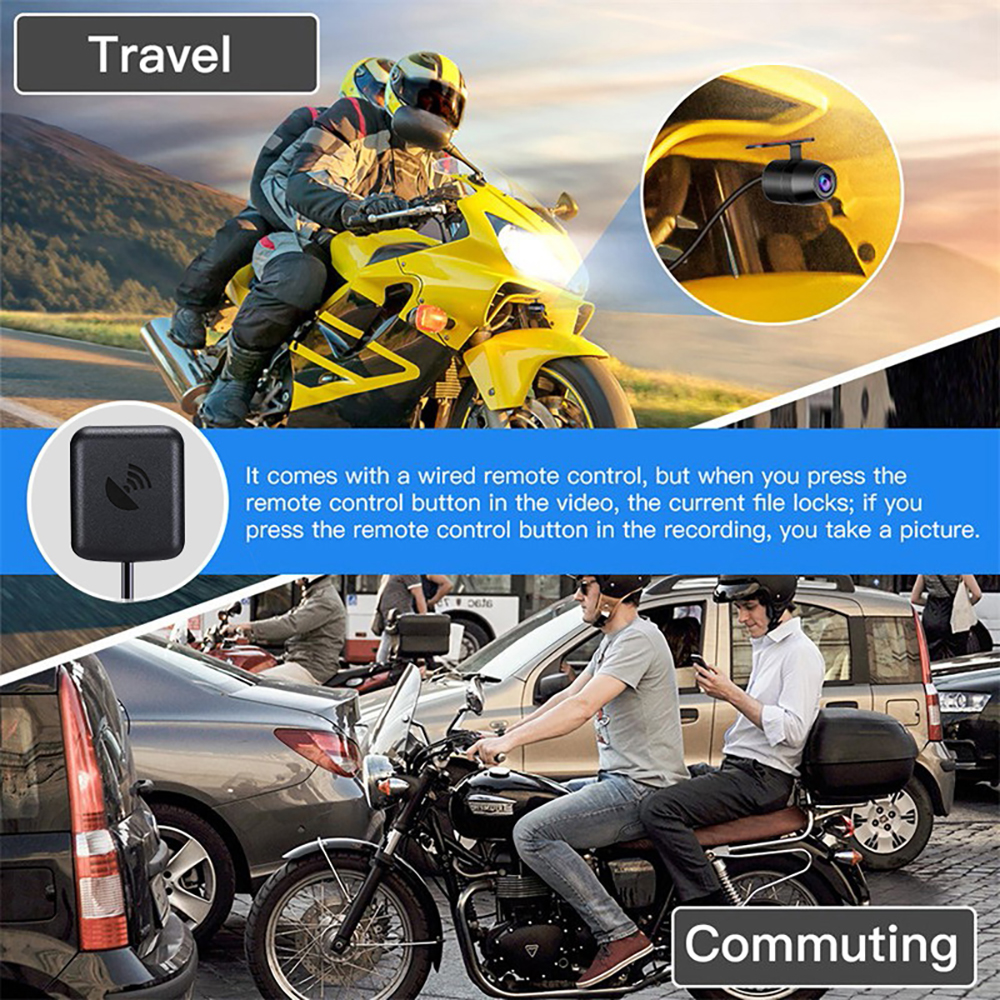 WiFi GPS Motorcycle Camera Front And Back Motorcycle DVR Dash Cam Full ...