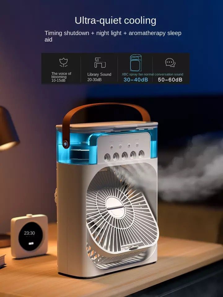 6 Inches Air Conditioner Cooling Fan Humidifier With 5 Sprays 7 Color ...