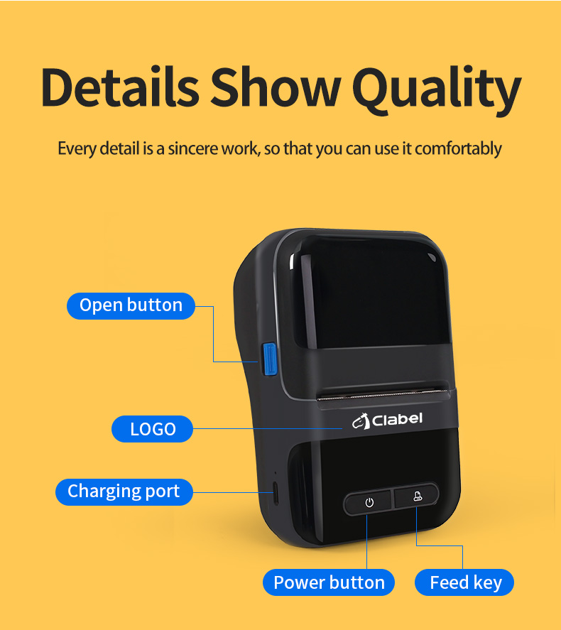 CLABEL 220B Bluetooth Label Printer | Portable Thermal Sticker Maker ...