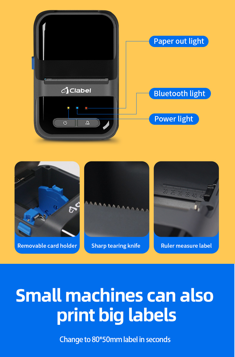 CLABEL 220B Bluetooth Label Printer | Portable Thermal Sticker Maker ...