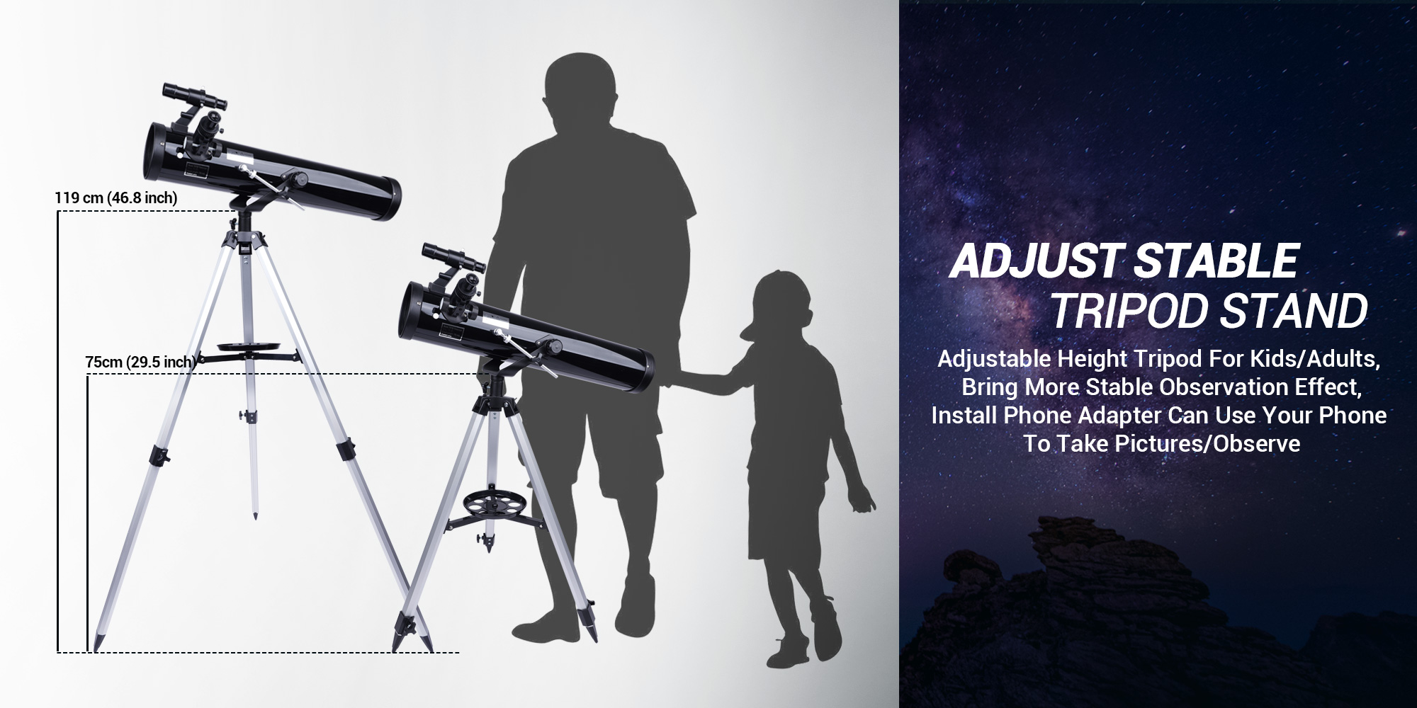 USCAMEL Telescope Astronomical 525x Professional With Tripod Finder ...