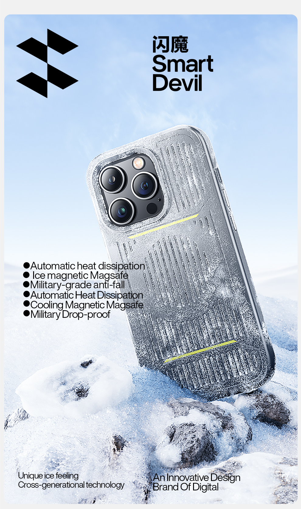 SmartDevil Ice Cooling Case For iPhone14Pro/iPhone13/14promax Cooling Breathable Anti-Drop ...
