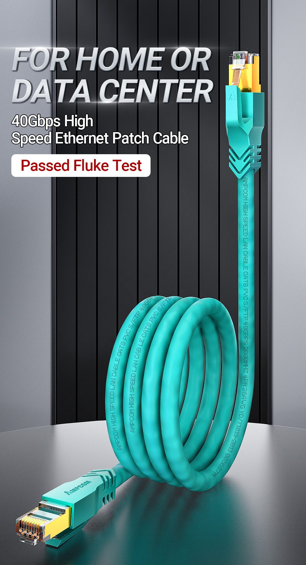 AMPCOM CAT8 Ethernet Cable S/FTP Shielded High Speed Ultra-Flexible 26AWG CAT8 Network Wire ...