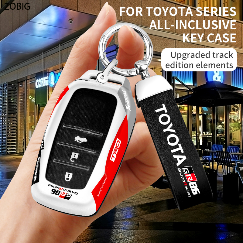 ZOBIG ABS Key Fob Cover for Toyota Car Key Case Shell with Keychain Fit ...