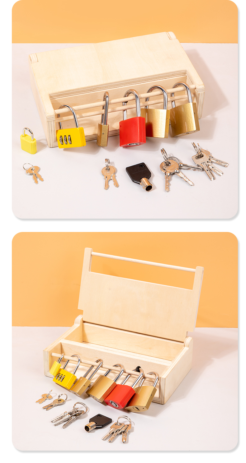 Montessori Lock and Key Toy Set for Kids, Educational Lock Set Keys ...