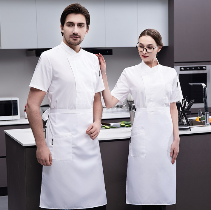 Ready Stock French restaurant black chef uniform short-sleeved male ...