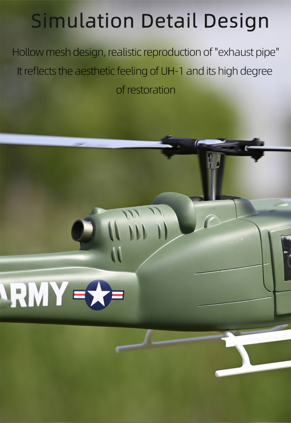【Original】FlyWing UH-1 V3 RC Helicopters 470 6CH Brushless Motor GPS ...