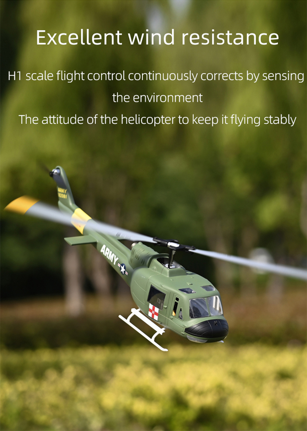 【Original】FlyWing UH-1 V3 RC Helicopters 470 6CH Brushless Motor GPS ...