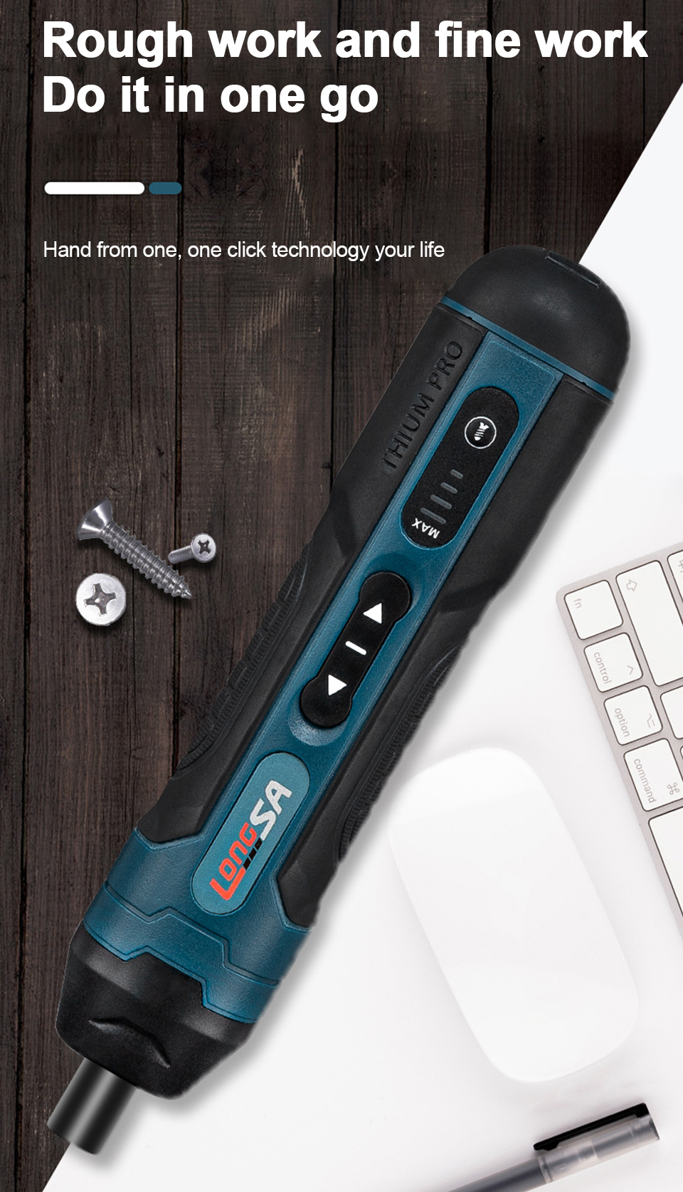 Cordless Electric Screwdriver Set Torque Adjustment Rechargeable Mini ...