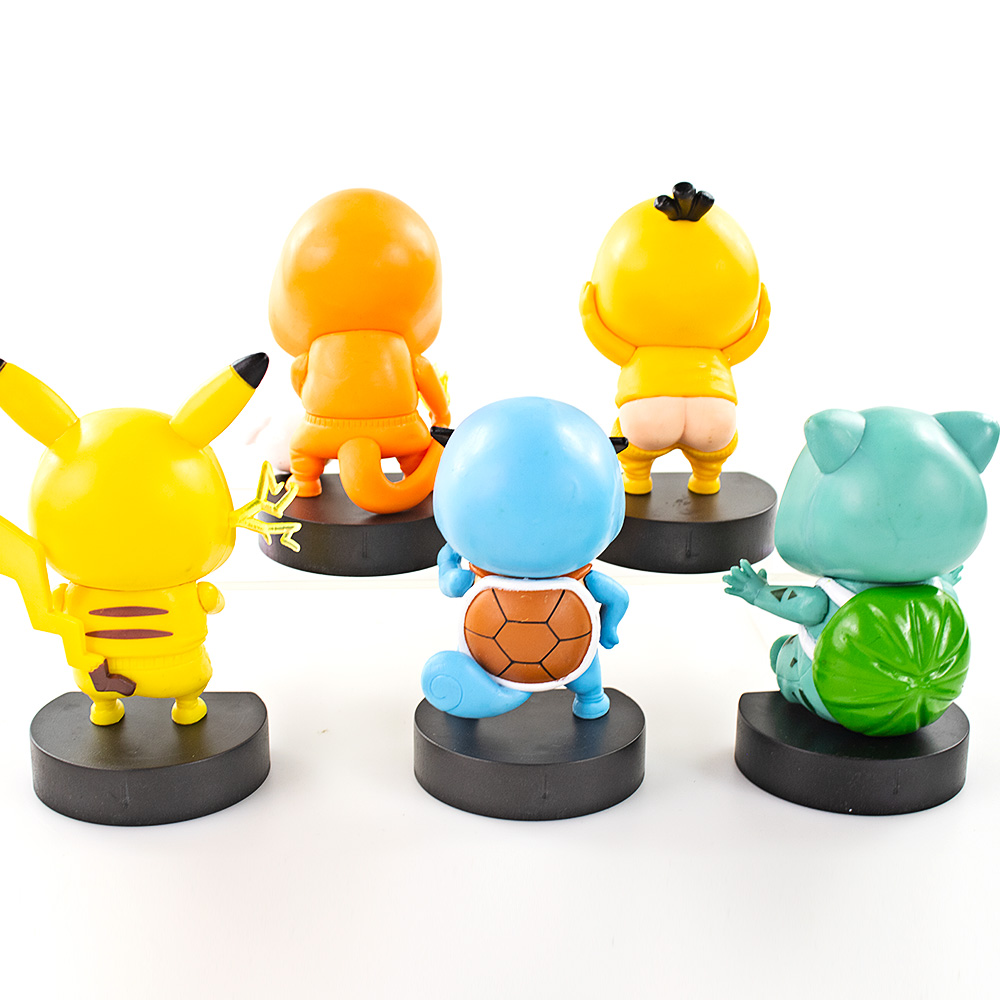 5Pcs/Set Crayon Shin-chan Cosplay Pokemon Pikachu Charmander Psyduck ...