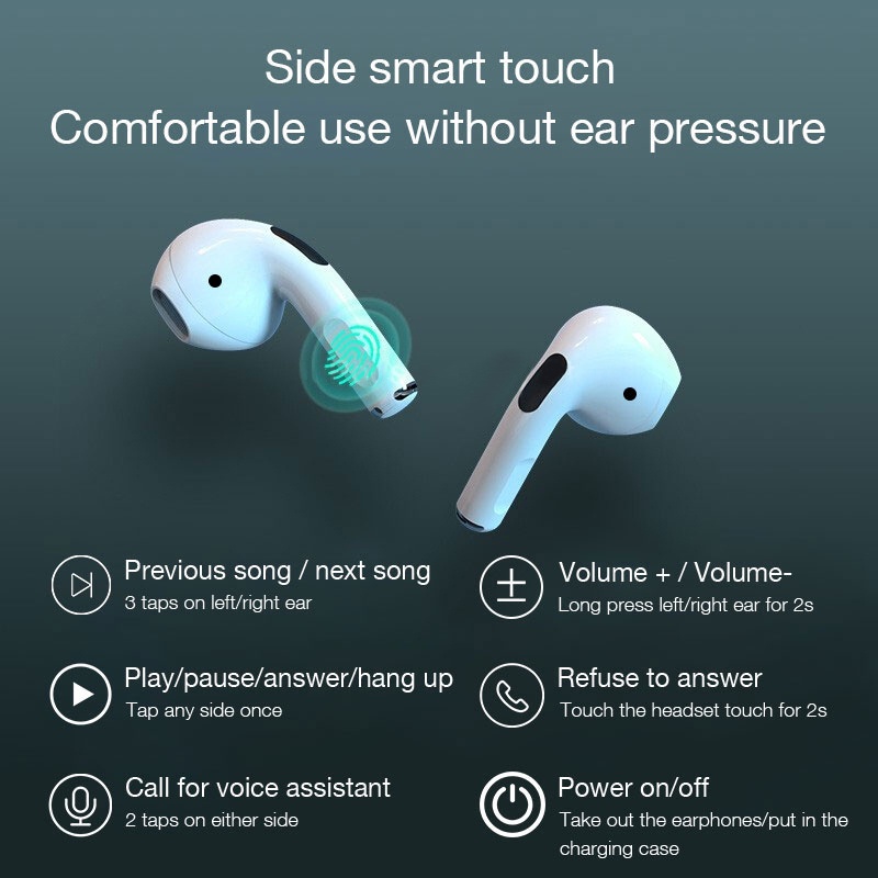 Bluetooth Wireless Earphone Pro 3 Touch Control TWS Pro 4 Headset 9D HiFi Stereo With Microphone ...