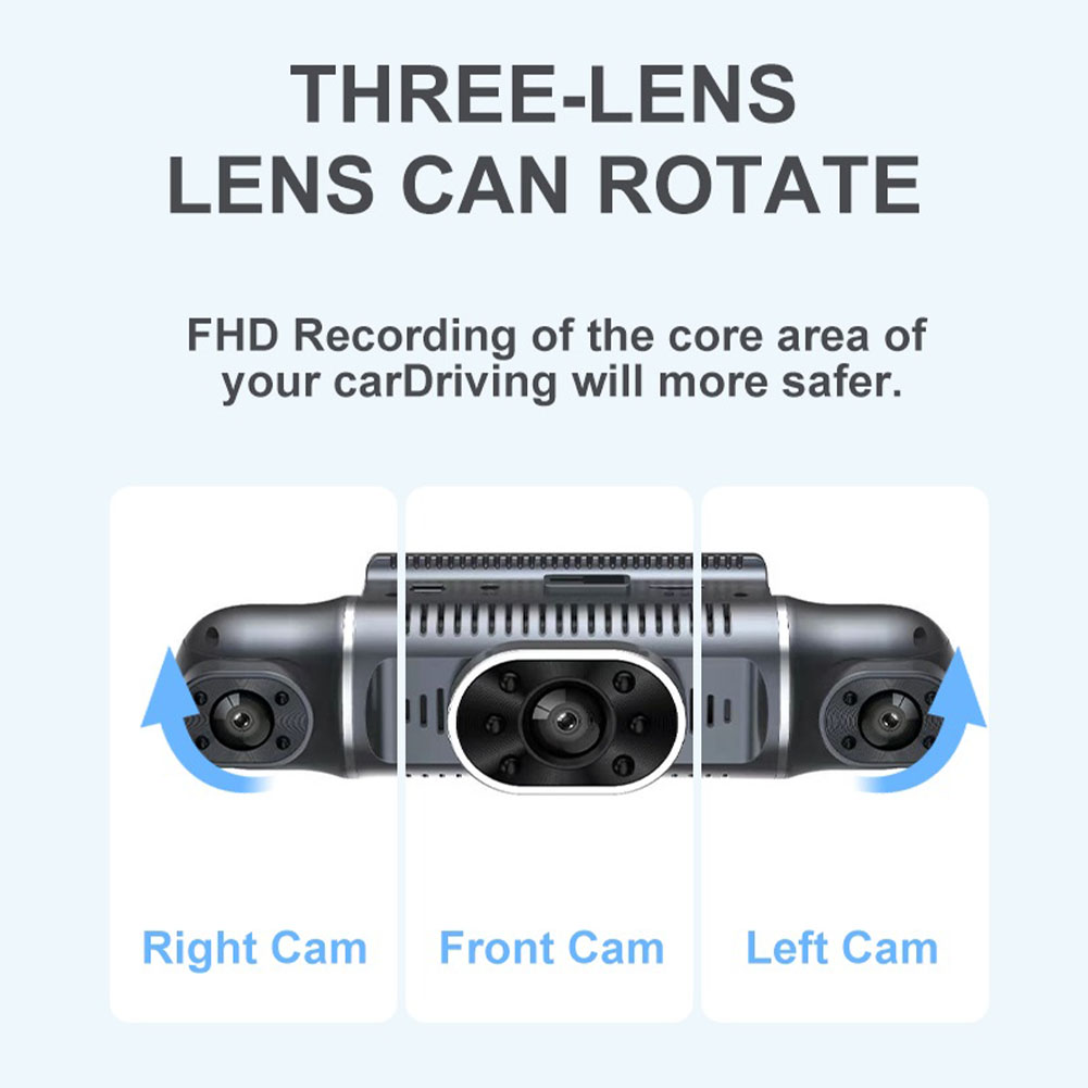 Car Dash Cam 4 Channel Driving Camera FHD 1080P Front Left Right Rear ...