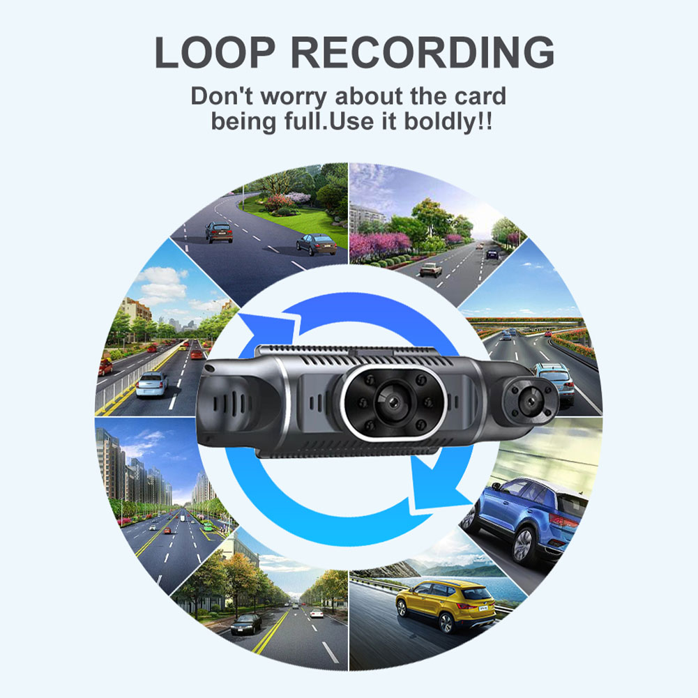Car Dash Cam 4 Channel Driving Camera FHD 1080P Front Left Right Rear ...