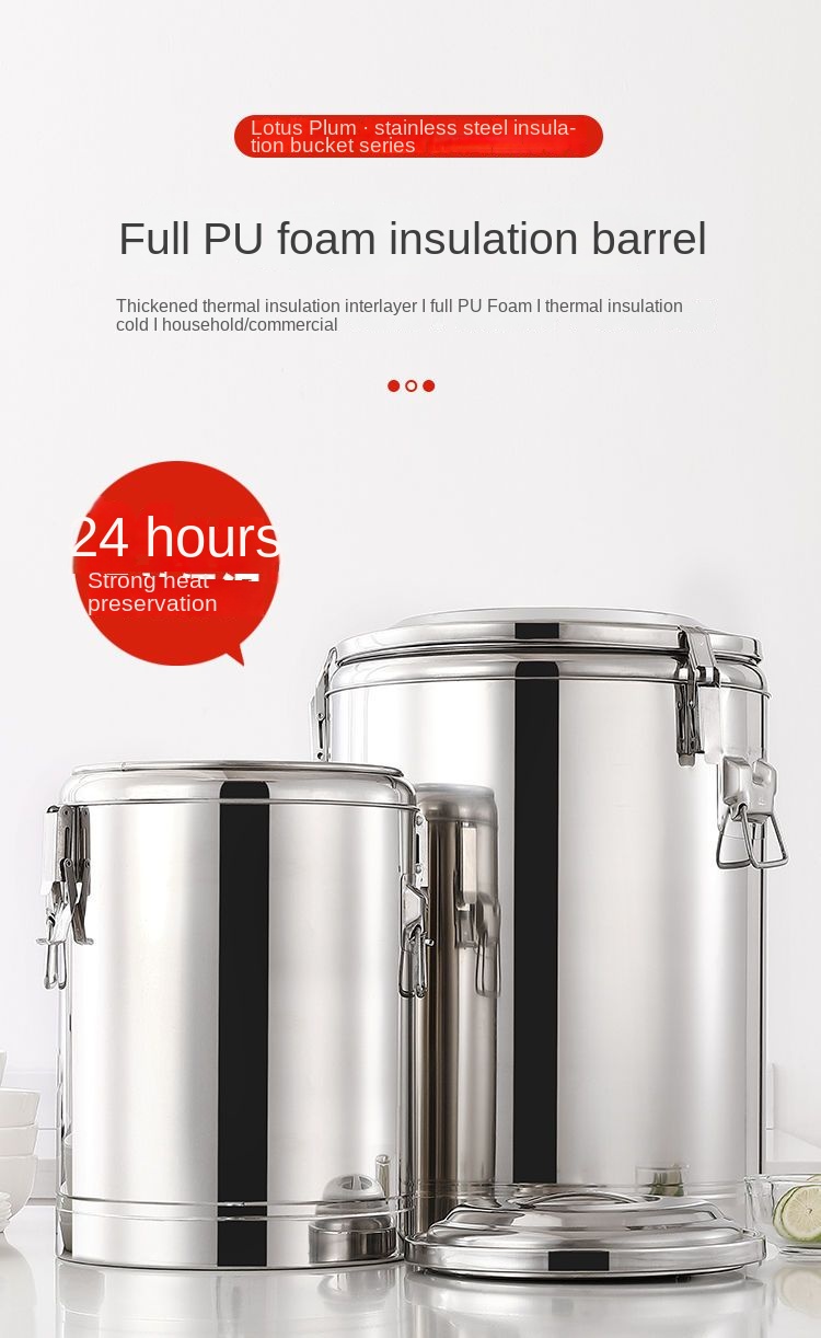 Stainless Steel Insulation Bucket Commercial Stall Insulation Rice ...