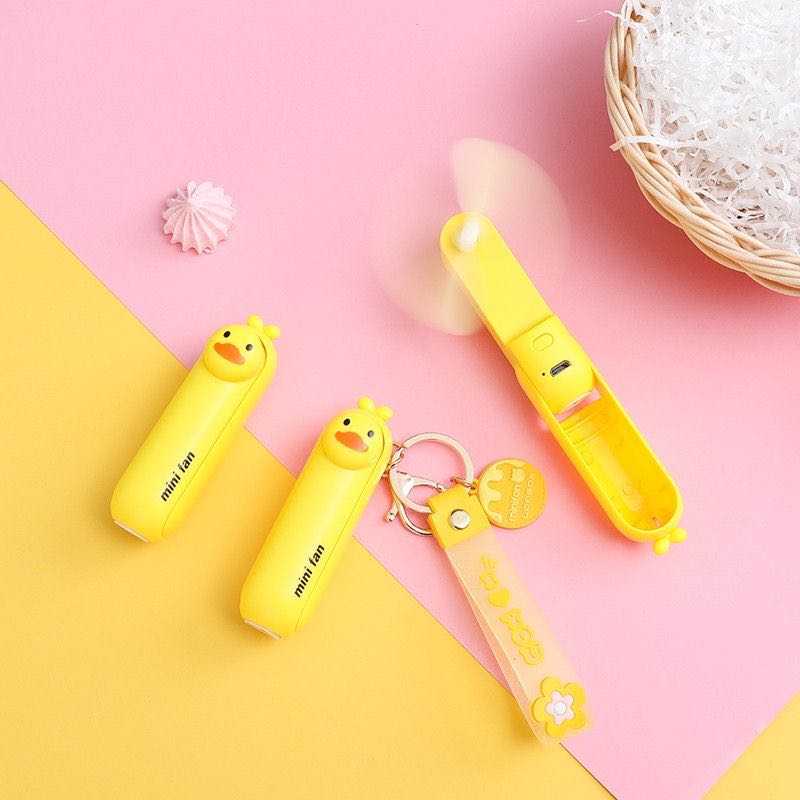 Keychain Mini Fan foldable with flashlight rechargeable fan hand fan ...