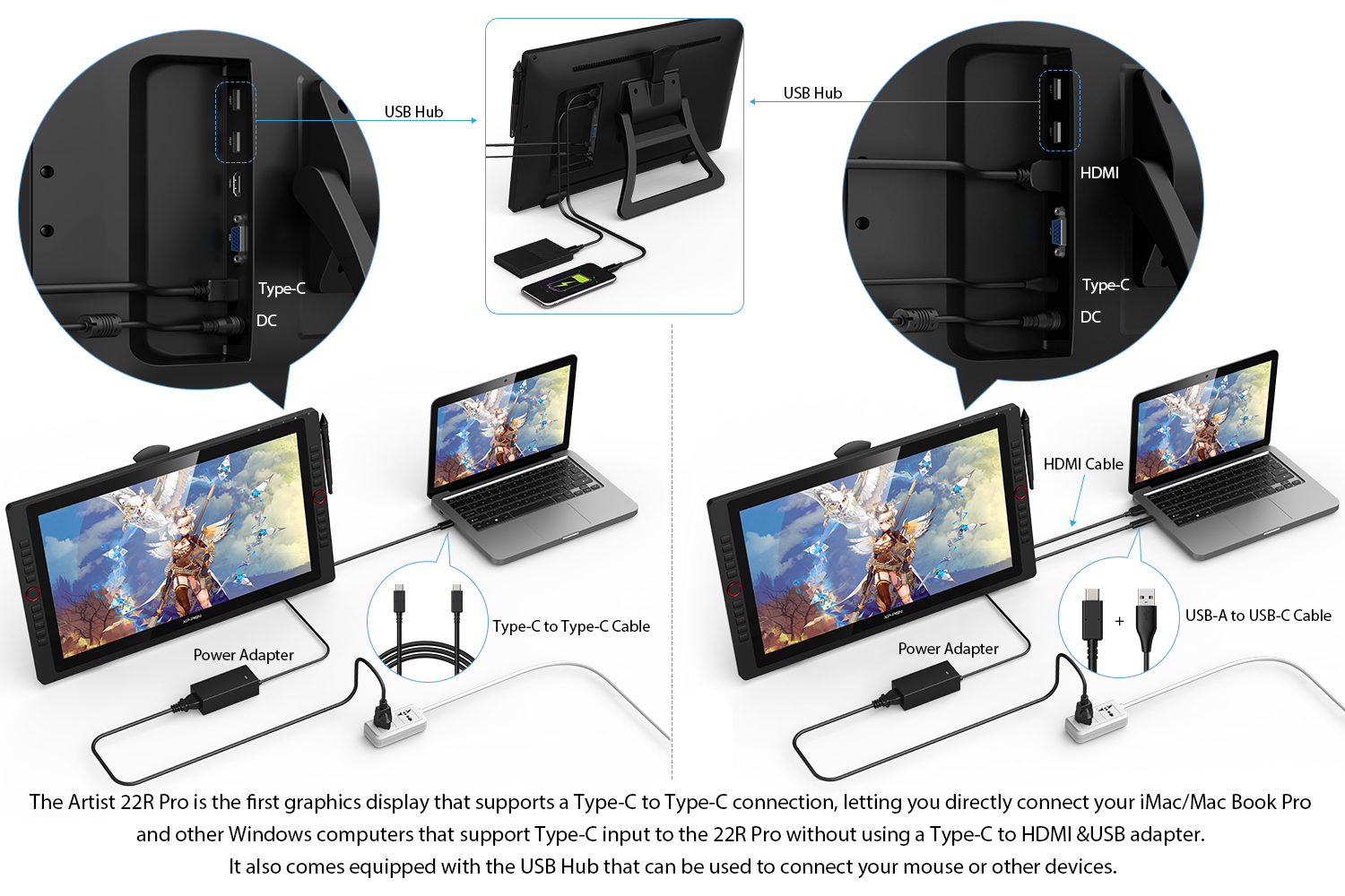 XPPen Artist 22R Pro Pen Display Graphic Display Drawing Monitor With 2 ...