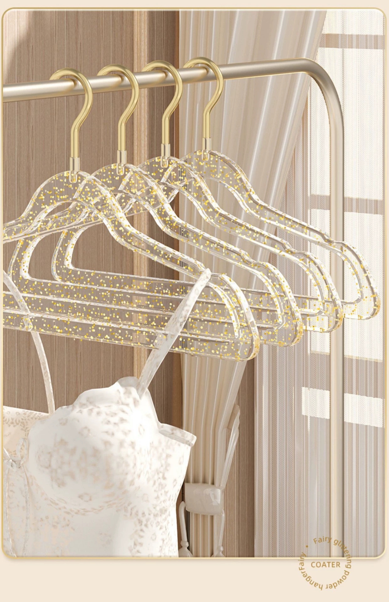 10pcs Transparent Gold Hanger Household Hanging Gold Powder Hanger ...