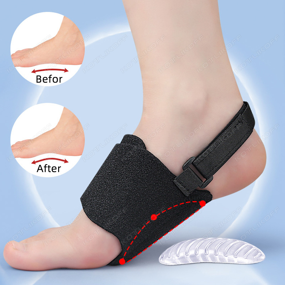 New Arch Support Foot Pad Orthopedic Insoles With Bandage Flat Feet ...