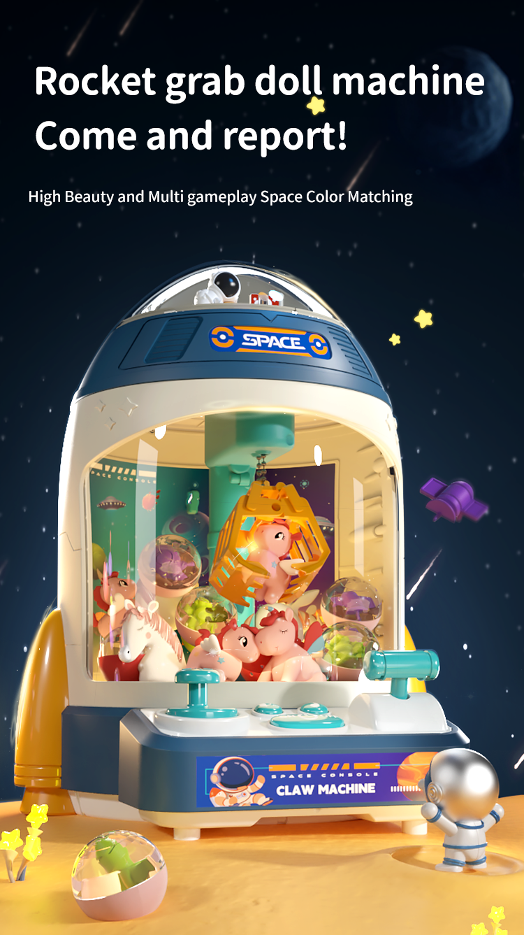 Yimi 39Pcs Claw Machine Toys Astronaut Crane Large Doll Grab Vending ...