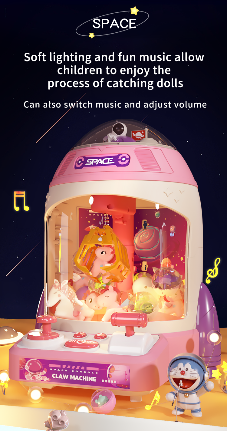 Yimi 39Pcs Claw Machine Toys Astronaut Crane Large Doll Grab Vending ...