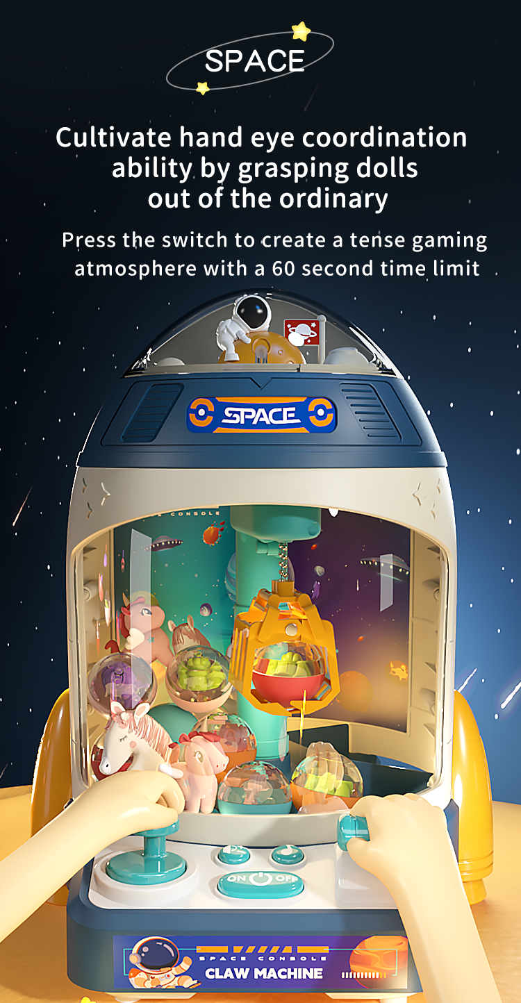 Yimi 39Pcs Claw Machine Toys Astronaut Crane Large Doll Grab Vending ...
