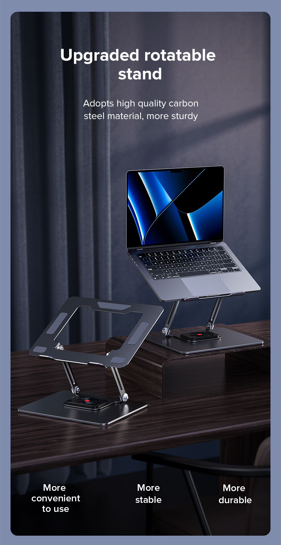 Llano Laptop Stand 360 Rotating Base Solid Aluminum Alloy Height ...