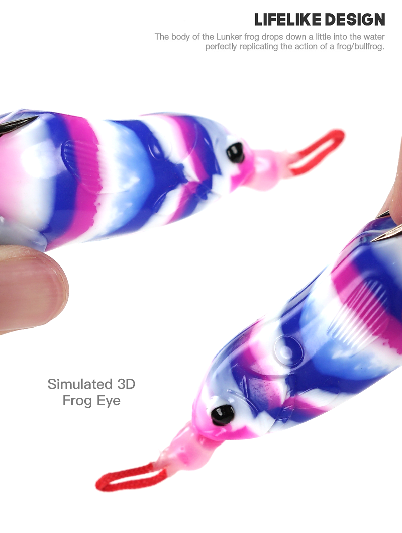 SEASIR Silicone Soft Frog Fishing Lure Double Hooks Floating Topwater ...