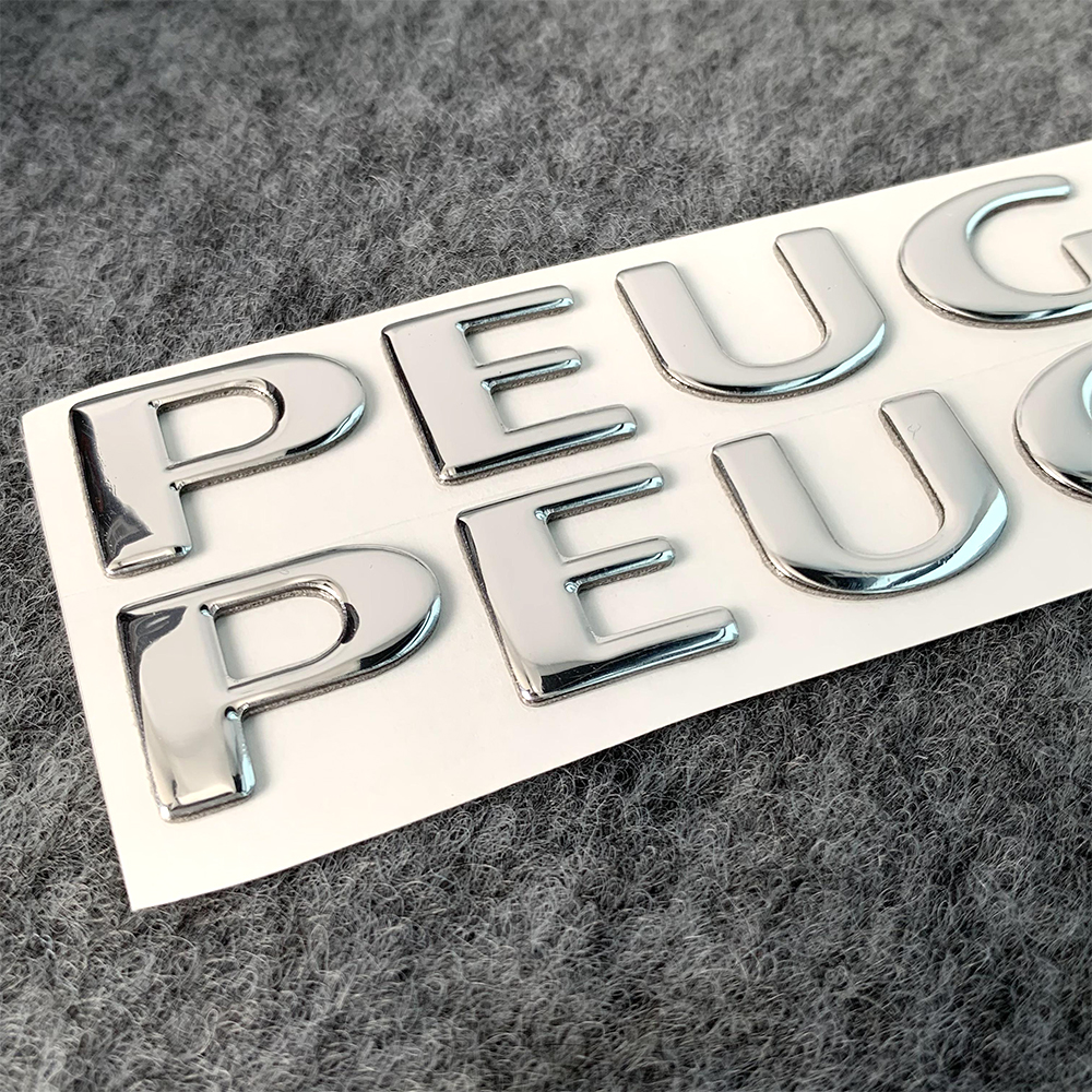 2 PCS 3D Gel PEUGEOT Logo Car Emblem Stickers Front and Rear Cover Car ...