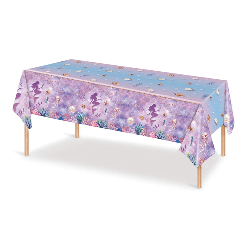 137*274cm Little Mermaid Table Cloth Water Proof Plastic Table Cover ...
