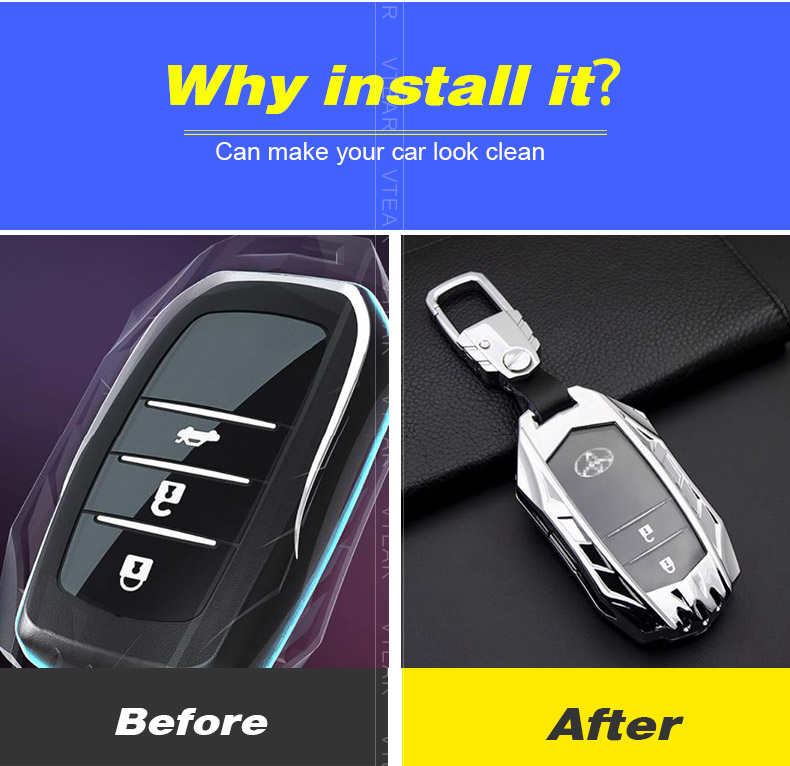 Aluminium Alloy Car Key Case Cover Keychain Protection Case For Toyota ...