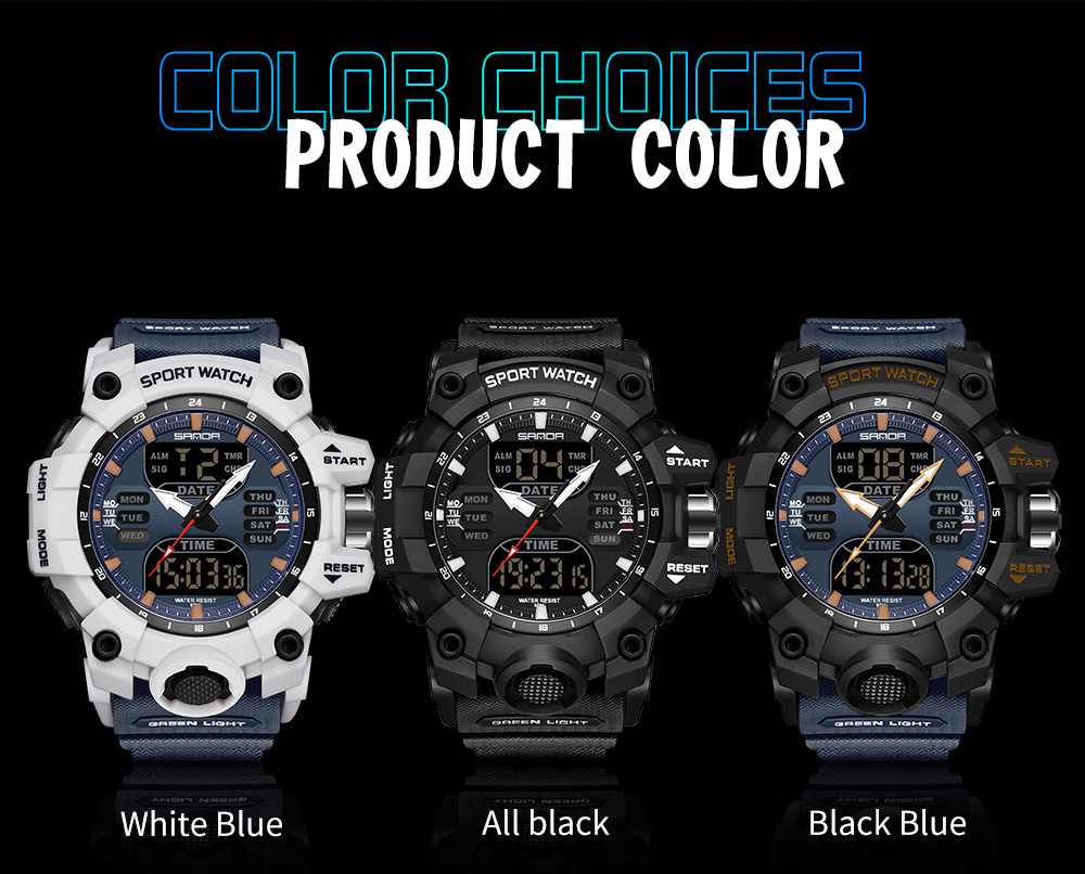 SANDA 6126 Luxury Brand Men Watches 50M Waterproof Sports Military ...