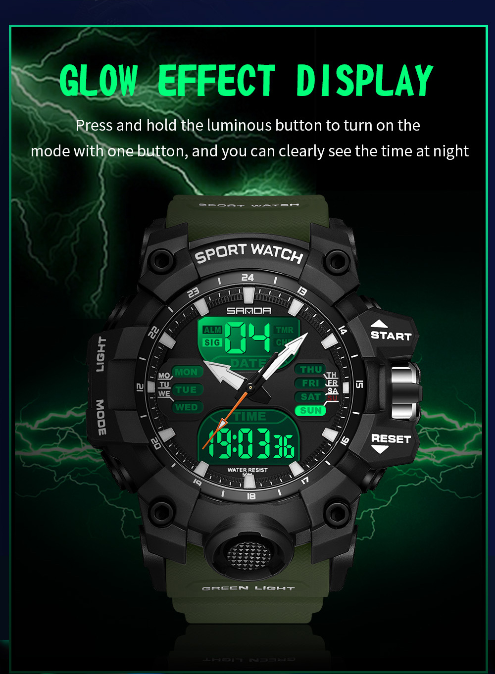 SANDA 6126 Luxury Brand Men Watches 50M Waterproof Sports Military ...