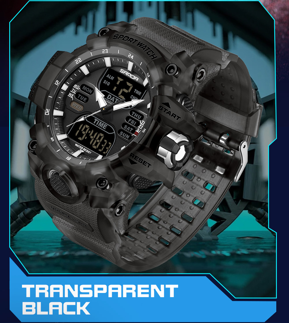 SANDA 6126 Luxury Brand Men Watches 50M Waterproof Sports Military ...