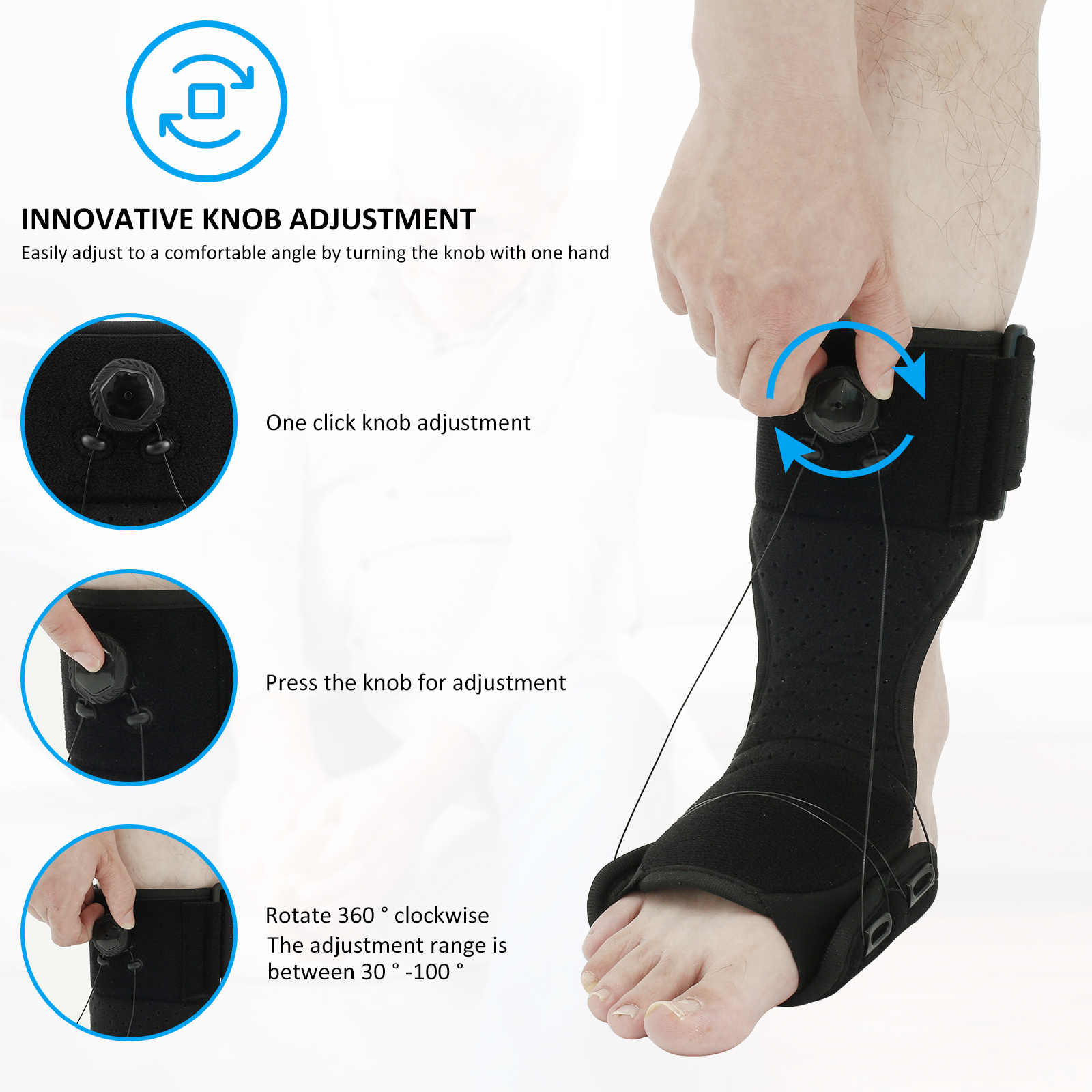 Foot Guard UP Ankle Brace Plantar Leg Splint Dorsal Support Stabilizer ...