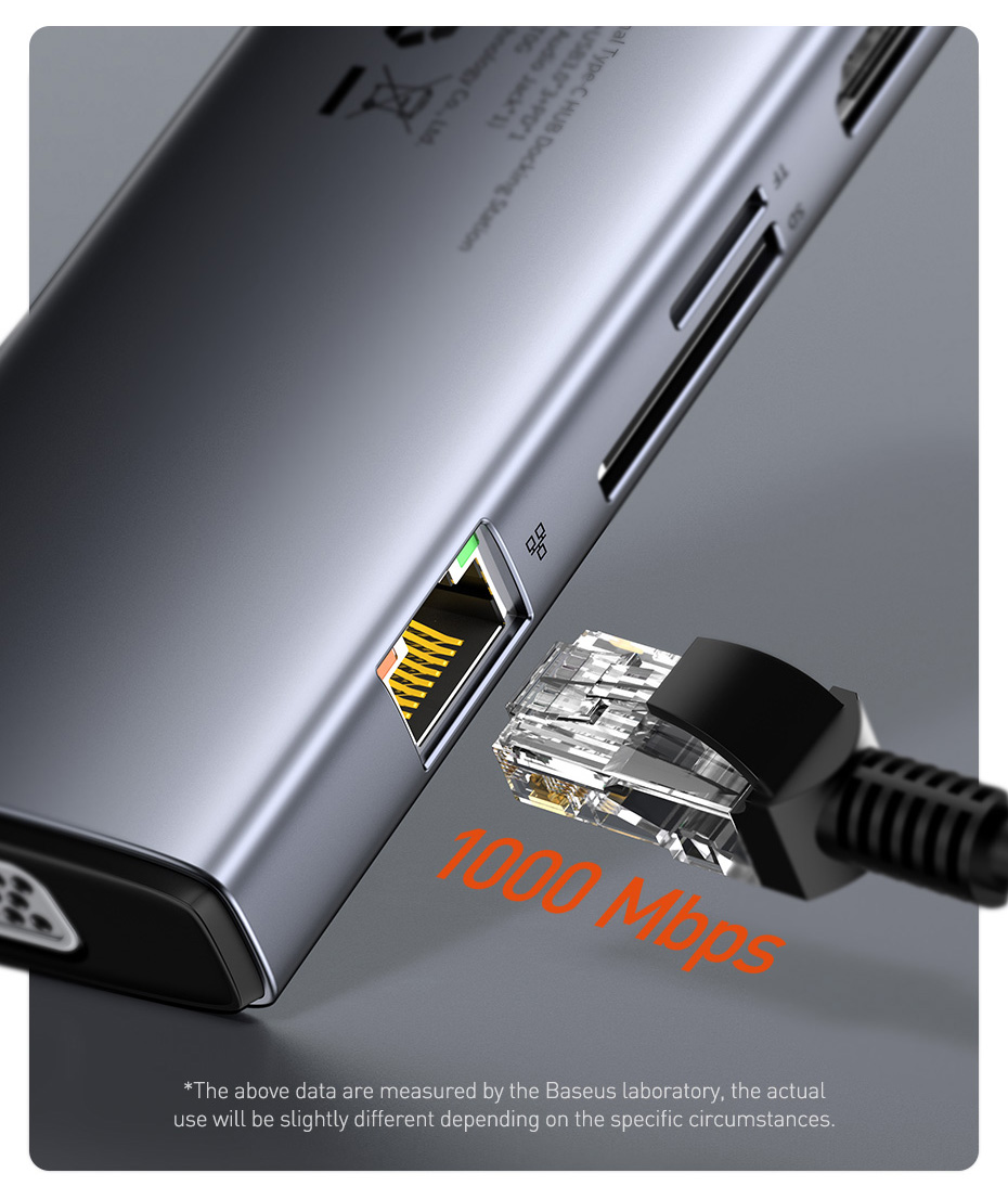Baseus USB C HUB 11 in 1 Type C to 2HDMI VGA PD100W USB3.0 to 3.5mm SD ...