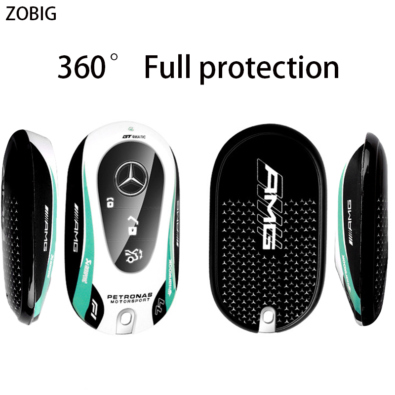 ZOBIG Racing Style ABS Key Fob Cover for Mercedes-Benz Car Key Case ...