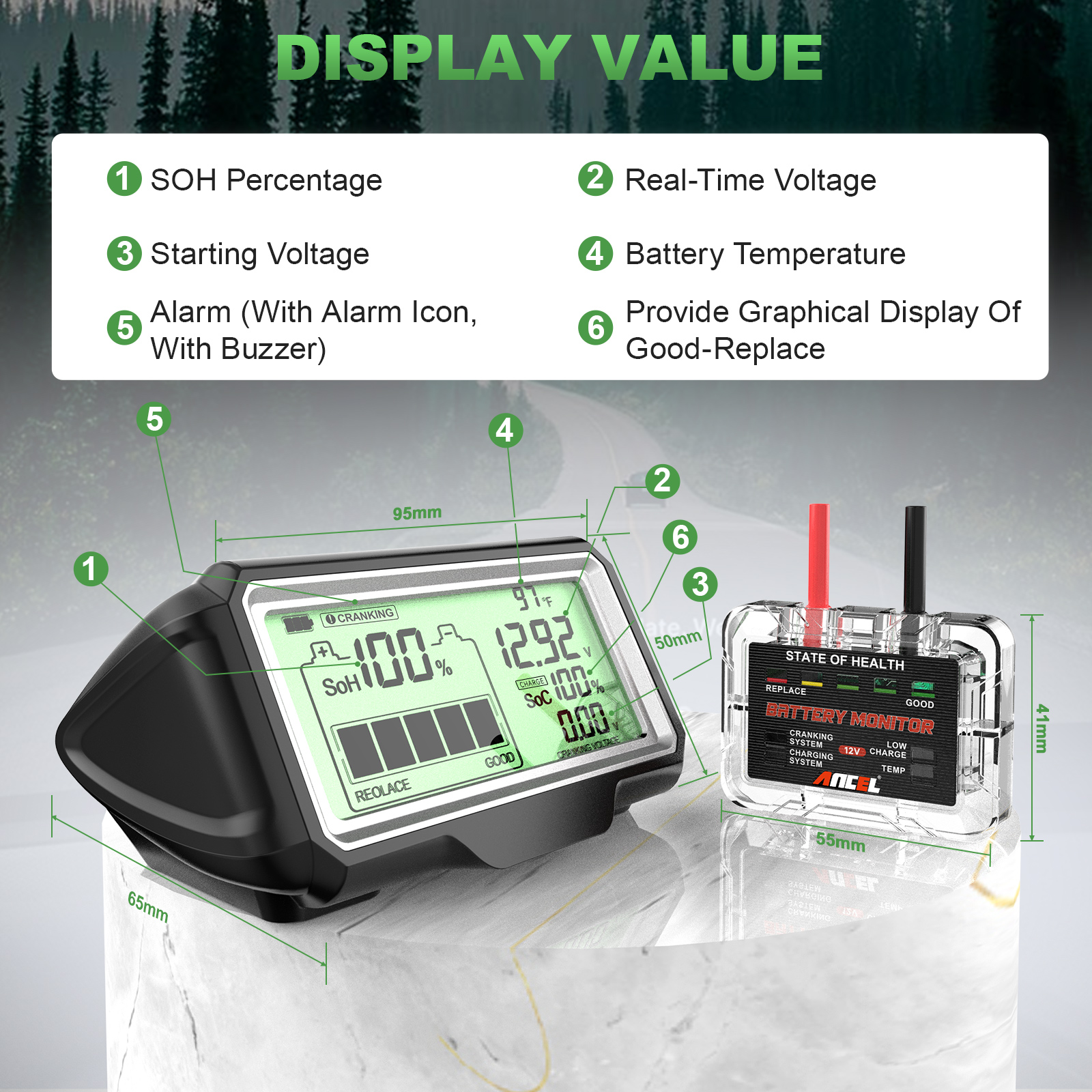 【MY Stock】ANCEL BST100 Professional 12V Car Battery Tester Digital Car ...