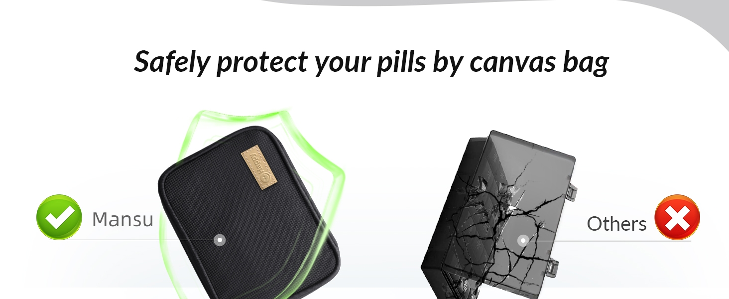 pill box Large Weekly Pill Case Organizer 3 Times a Day, Portable Light ...