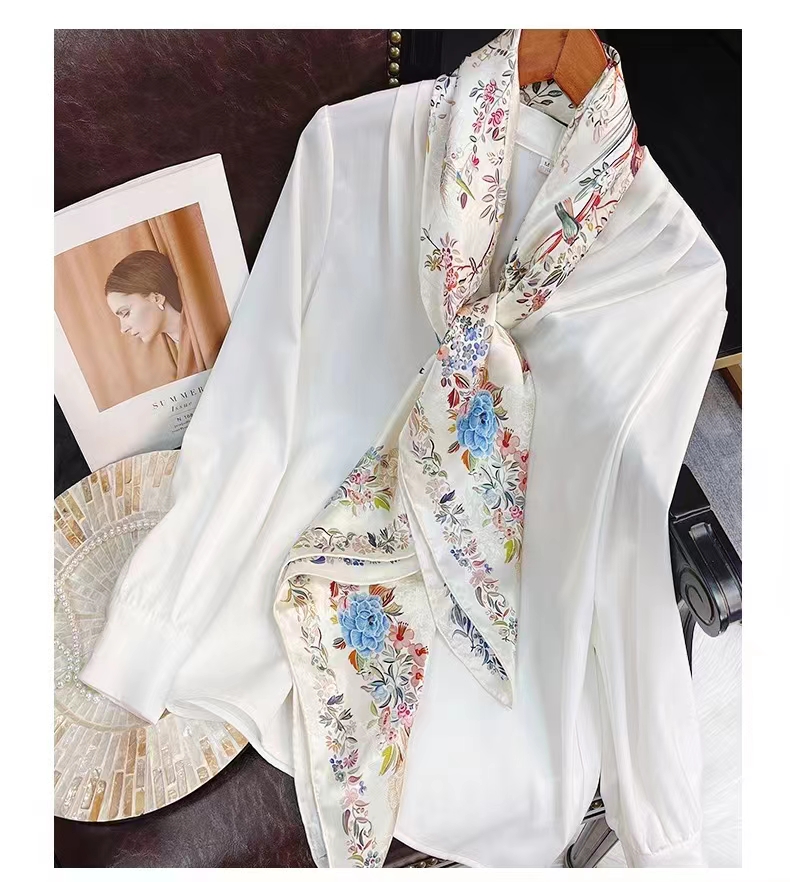 LISA Fashion Scarf 90x90cm Square Scarves Silk Feel Scarf Women's ...