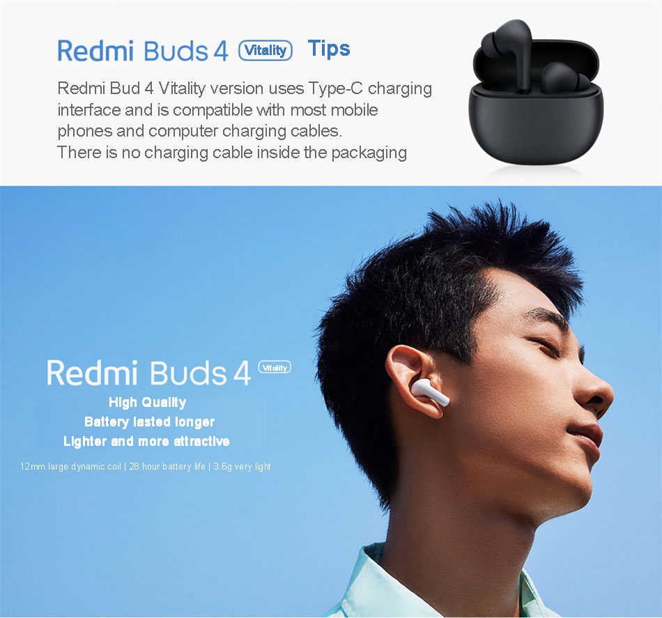 Xiaomi Redmi Buds 4 Active edition Wireless in-Ear earphone Call noise ...