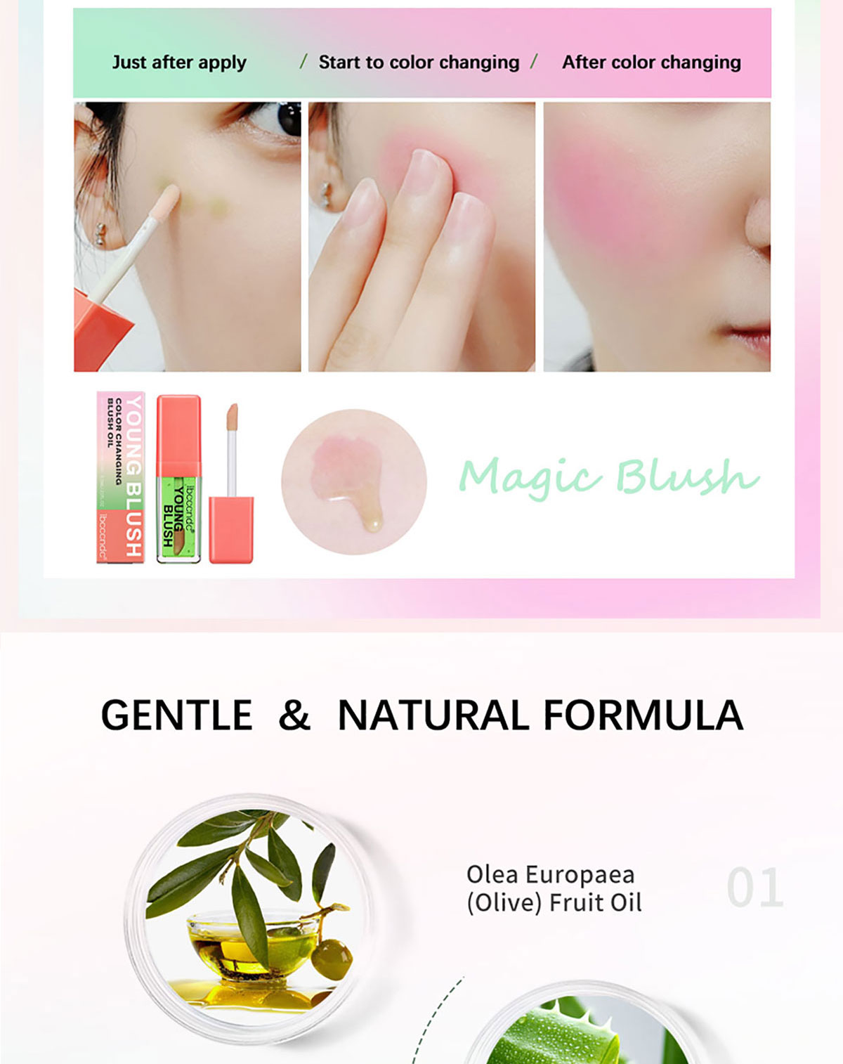 ibcccndc Green Color Changing Blush Oil Reacts To Skin’s Natural pH For ...