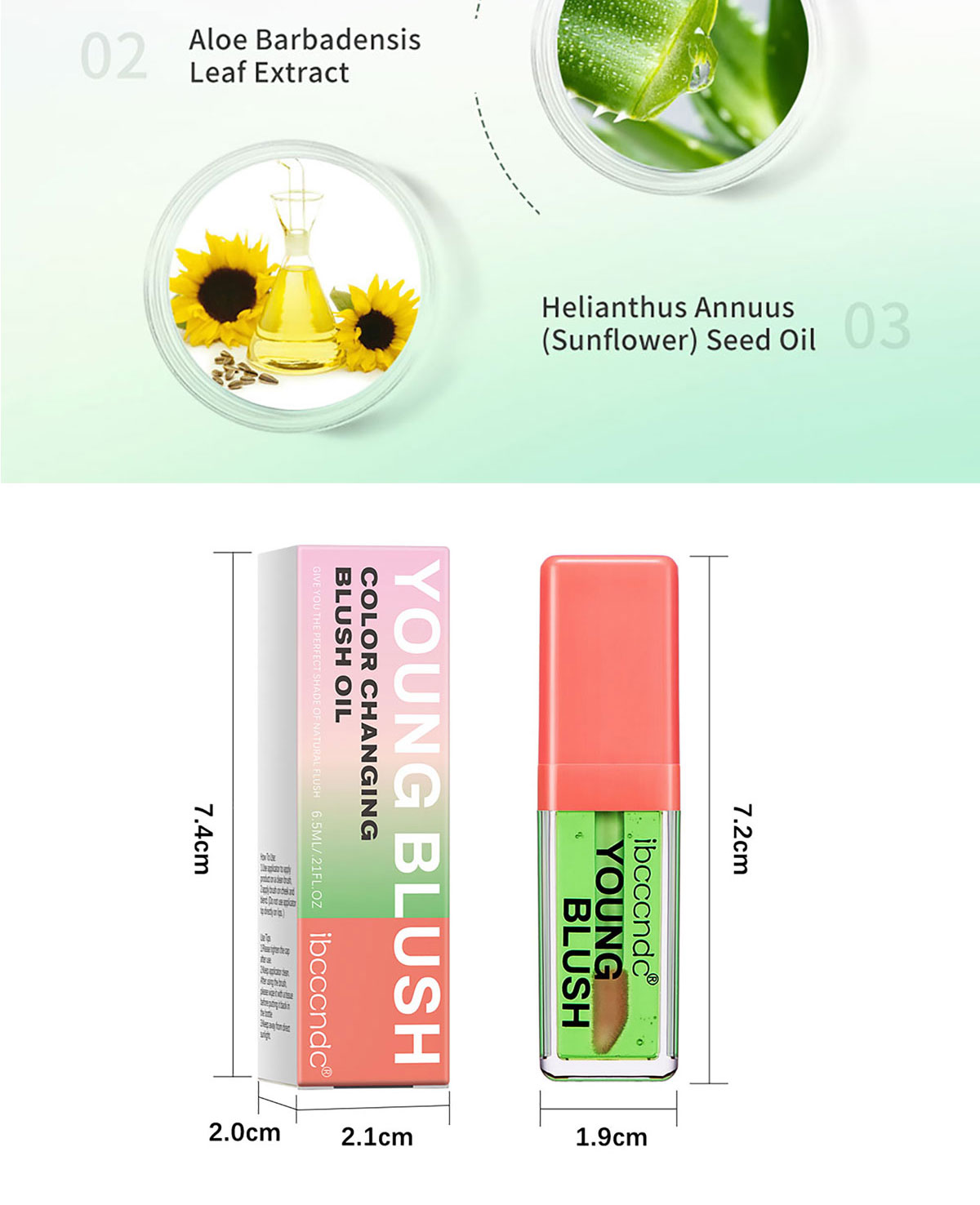 ibcccndc Green Color Changing Blush Oil Reacts To Skin’s Natural pH For ...