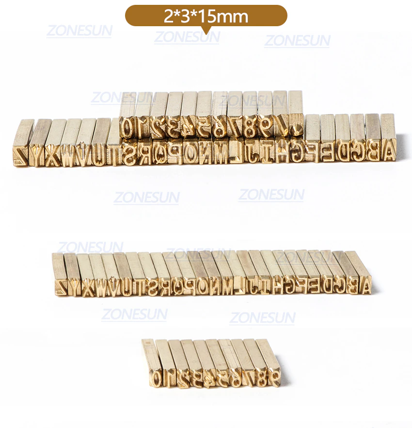 ZONESUN 3mm 4mm Letter Stamp Set of Coding Machine Letter Number Symbol ...
