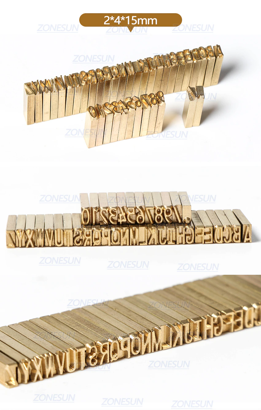 ZONESUN 3mm 4mm Letter Stamp Set of Coding Machine Letter Number Symbol ...
